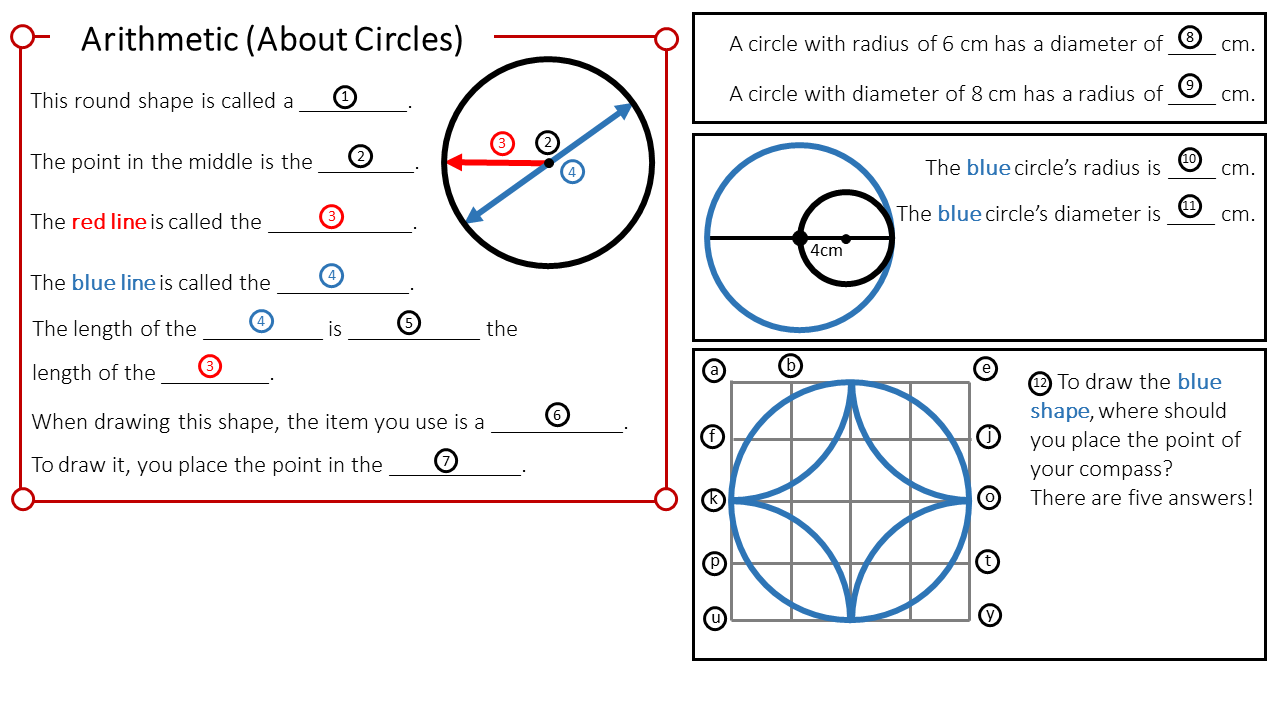 3rd Grade Arithmetic – Circles – nihongodomo